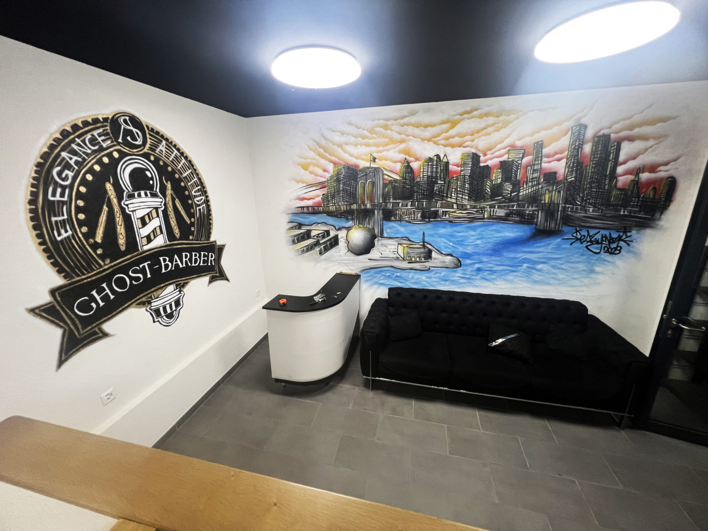 Graffiti Logo Ghost Barber