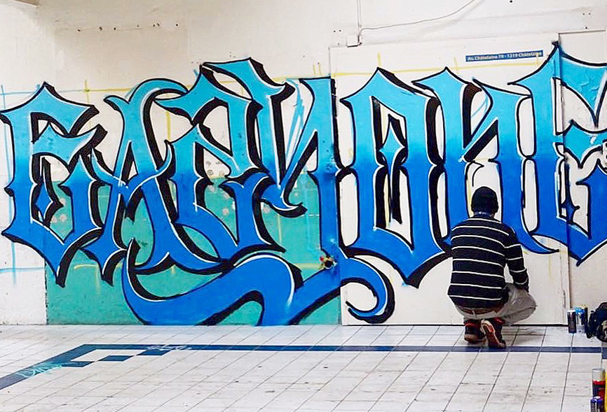 Eazy One : L’Art du Lettrage Graffiti Chicano Tattoo en Tons de Bleu - eazyone.ch - Artiste ...