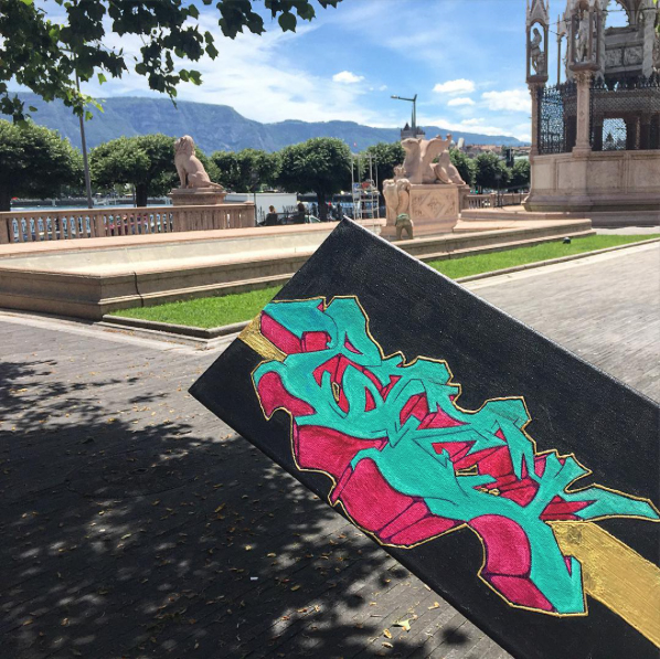 Tableau d’un lettrage du graffeur Eazy One - eazyone.ch - Artiste Graffeur - Fresque Graffiti ...