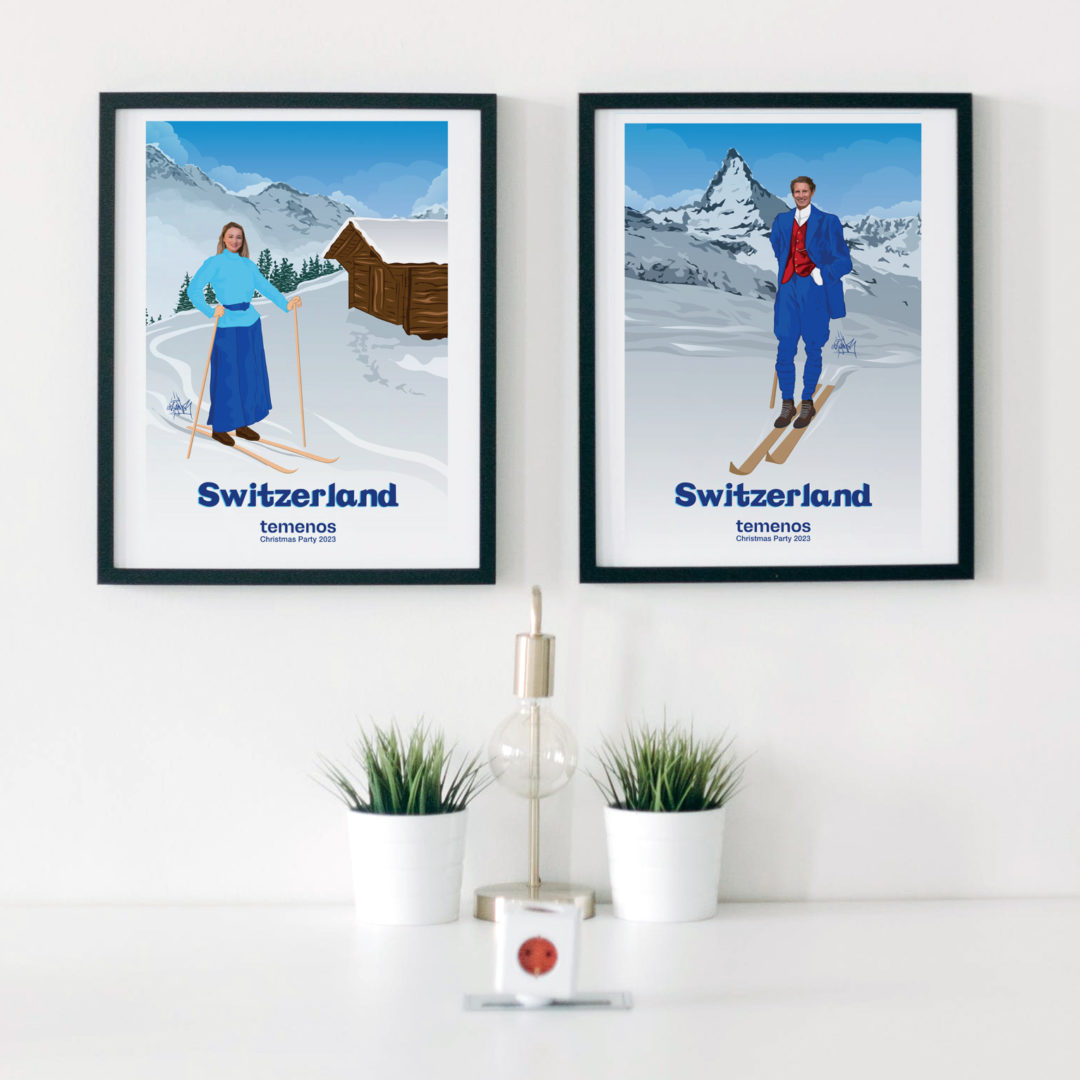 40 Posters Suisses Personnalisés au Style Vintage Art Déco pour Noël ...