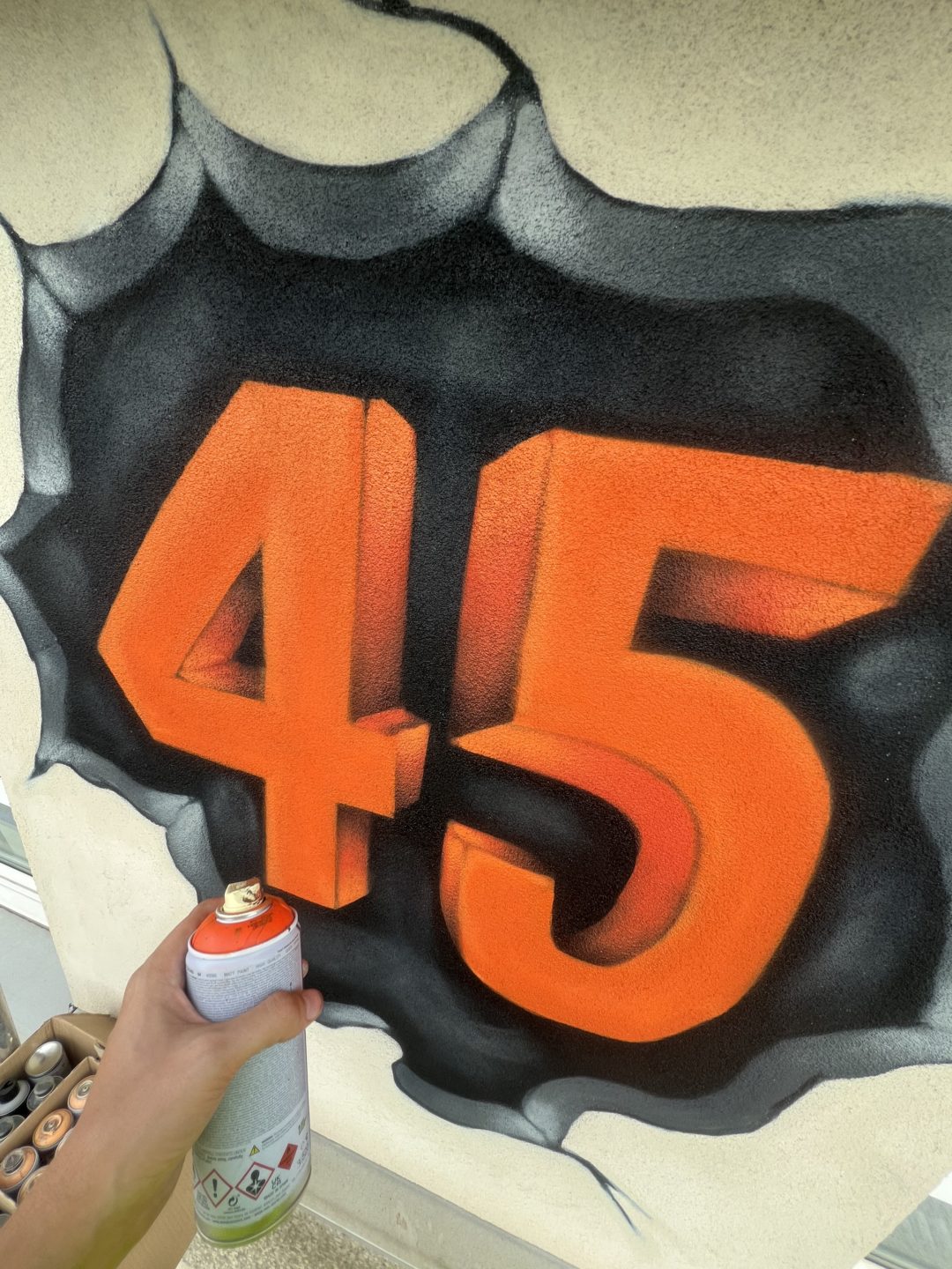 Signalétique Graffiti en 3D du nombre 45 - eazyone.ch - Artiste Graffeur - Fresque Graffiti ...